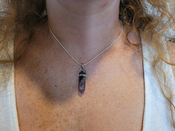 Crystal Point Healing Crystal Choker Necklace Amethyst Lapis | Etsy UK