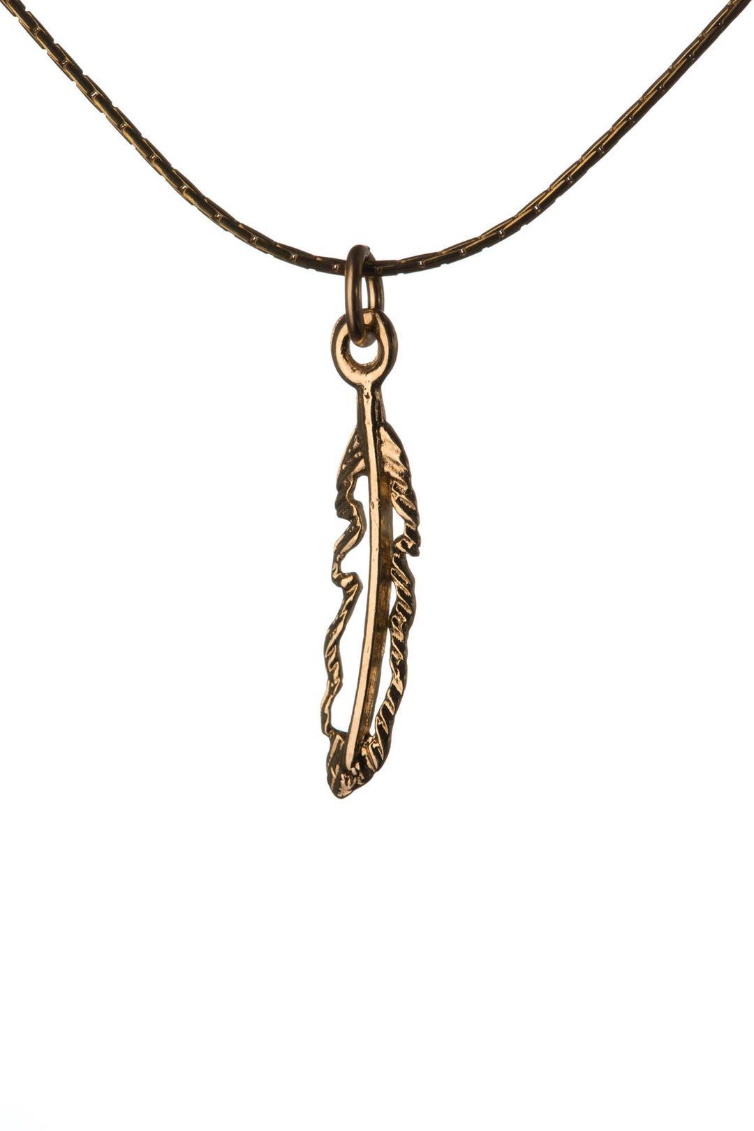 Dainty Feather Necklace 14K Gold Filled Pendant Necklace Simple ...