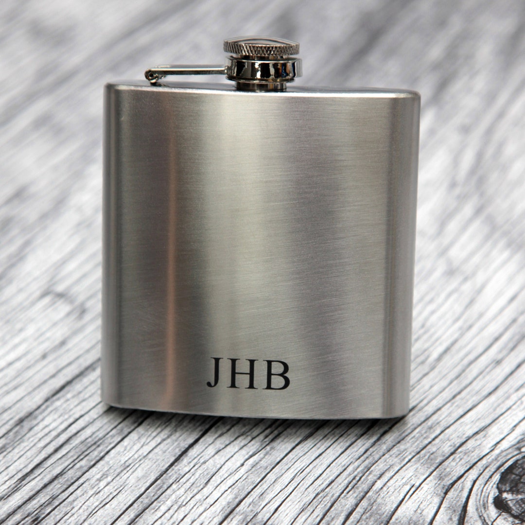 Mens Personalised Flask -groomsmen Gift - Stainless Steel Hip Flask ...