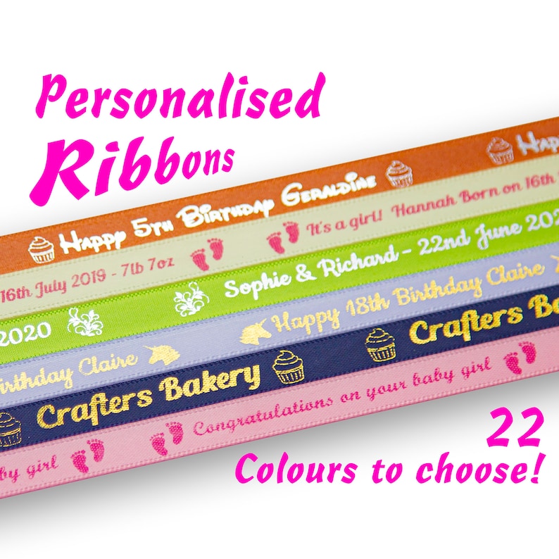 Personalised Satin Ribbon Gift Wrapping Birthdays Weddings | Etsy