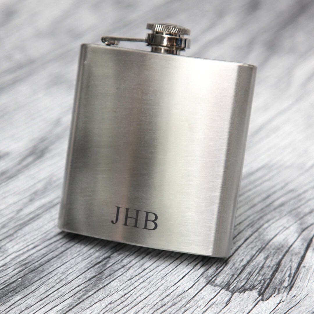 Hip Flask Personalised Engraved Initials Wedding Gift, Groomsmen, Usher ...