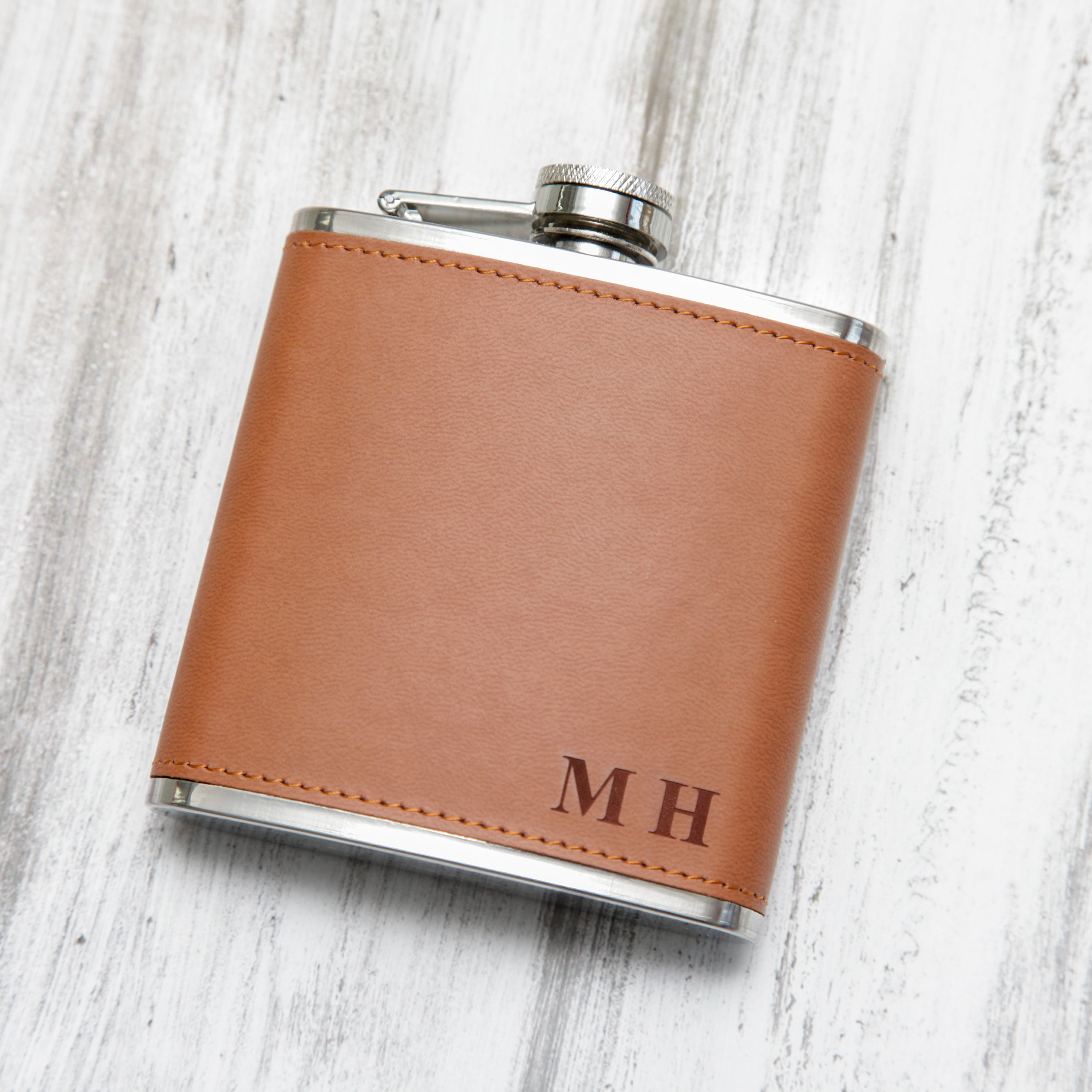 Mens Personalised Flask groomsmen Gift Leather Hip Flask | Etsy