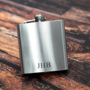 Personalised Hip Flask - Initials - Gift Birthday Wedding Brother Dad ...