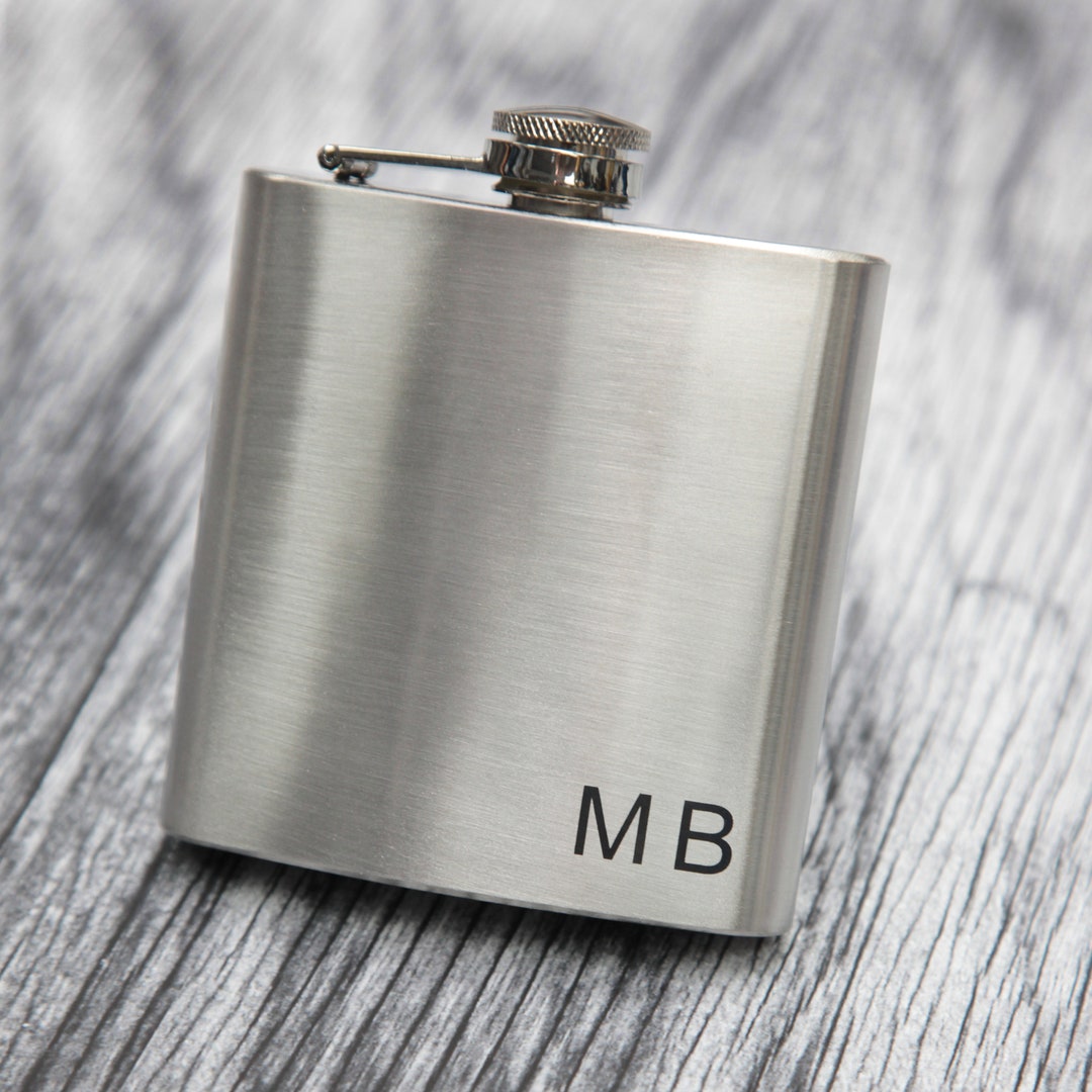 Hip Flask Personalised Engraved Initials Wedding Gift, Groomsmen, Usher ...