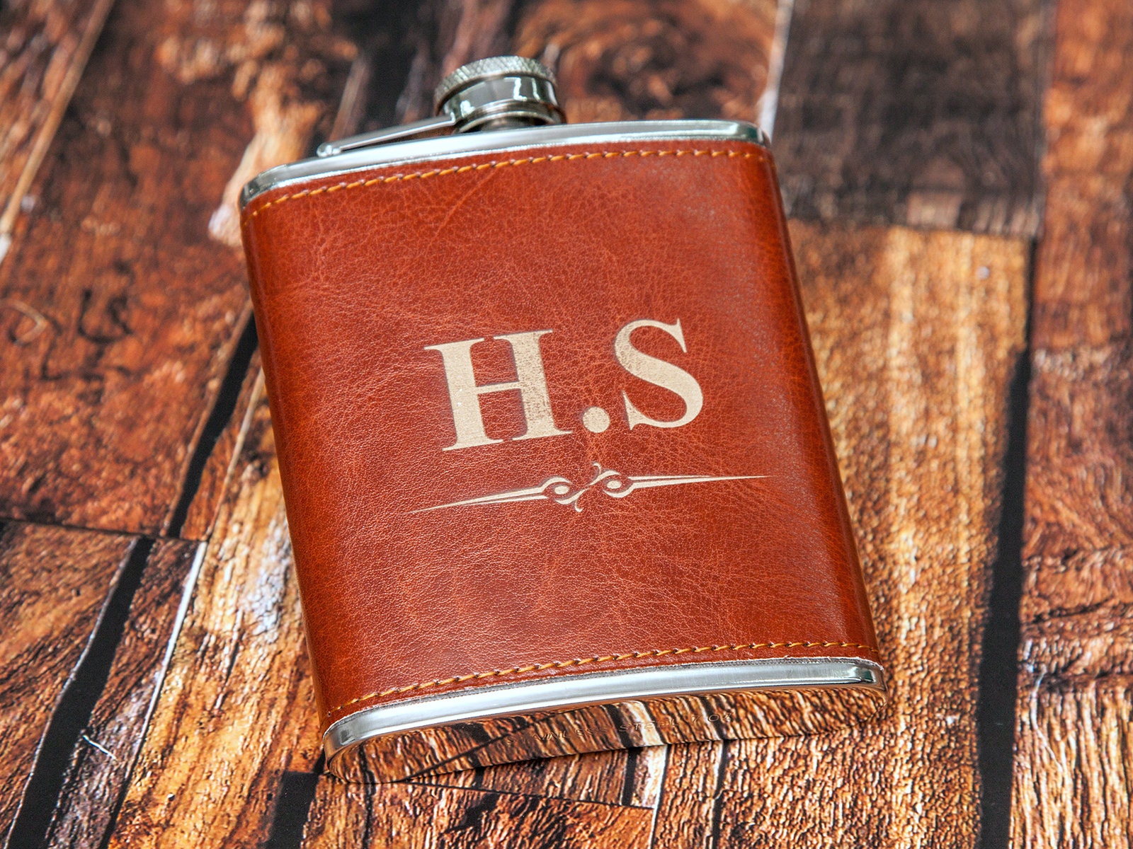 Personalized Flasks With Initials for Groomsmen Leather - Etsy UK