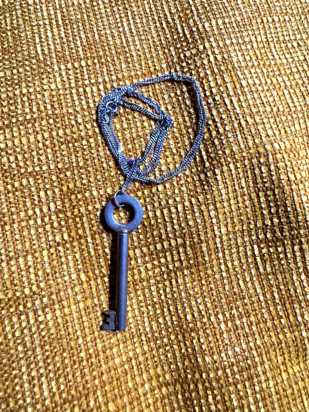 Antique or Vintage Barrel Vault Key With Sterling Silver Chain and Jump ...