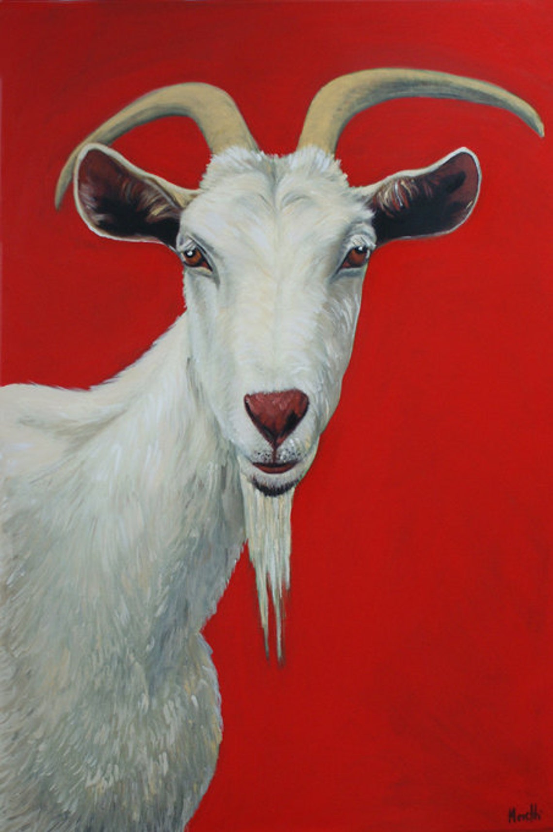 PAINTING GOAT ANIMAL Modern Abstract Original Framed - Etsy