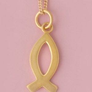 Solid Sterling Silver Ichthys Fish Pendant Fish Necklace Silver Fish ...