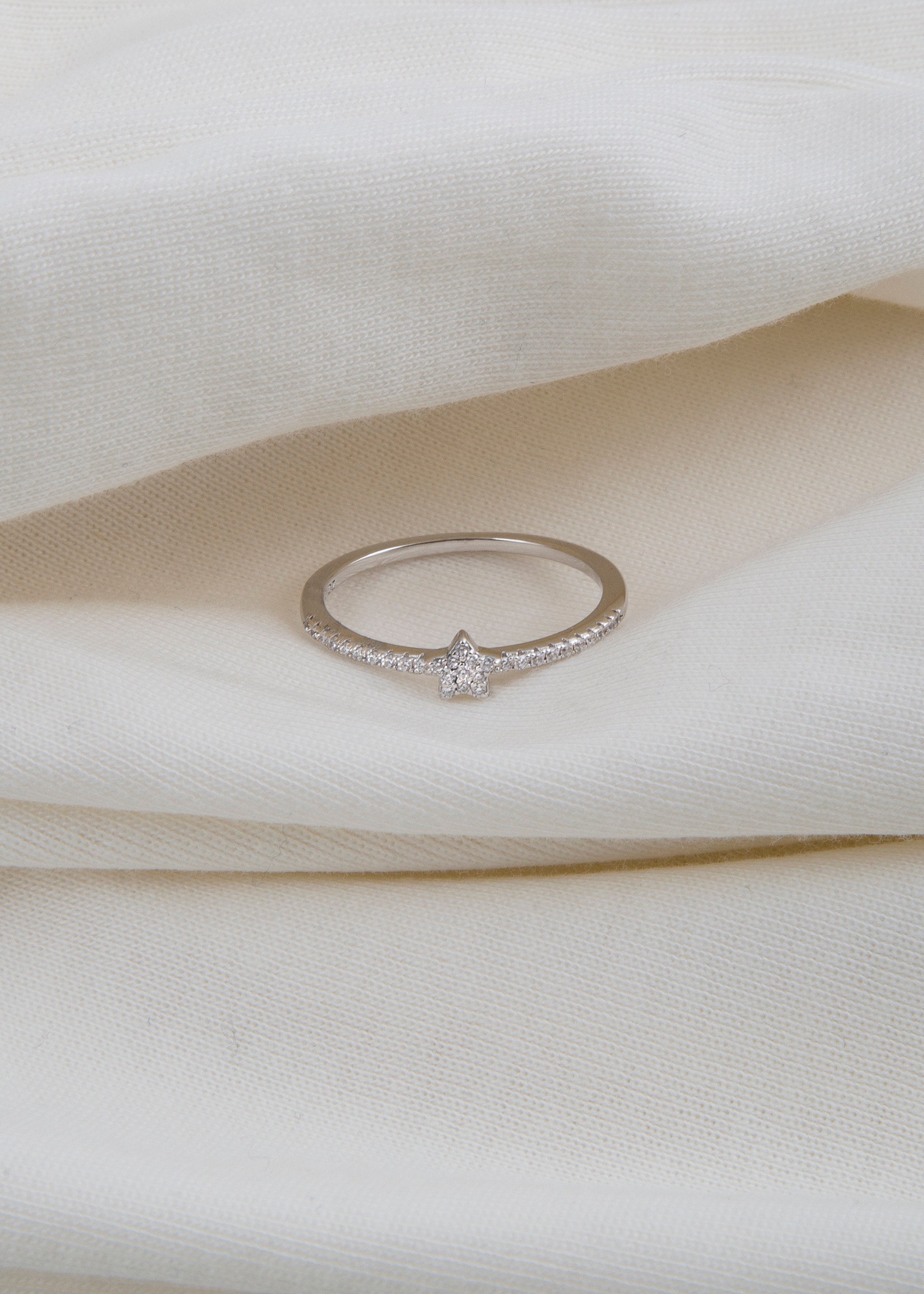Sterling silver CZ star stacking ring silver ring star | Etsy