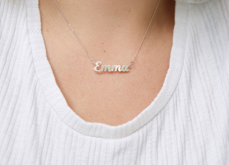 9ct White Gold Personalised Name Necklace Customised - Etsy