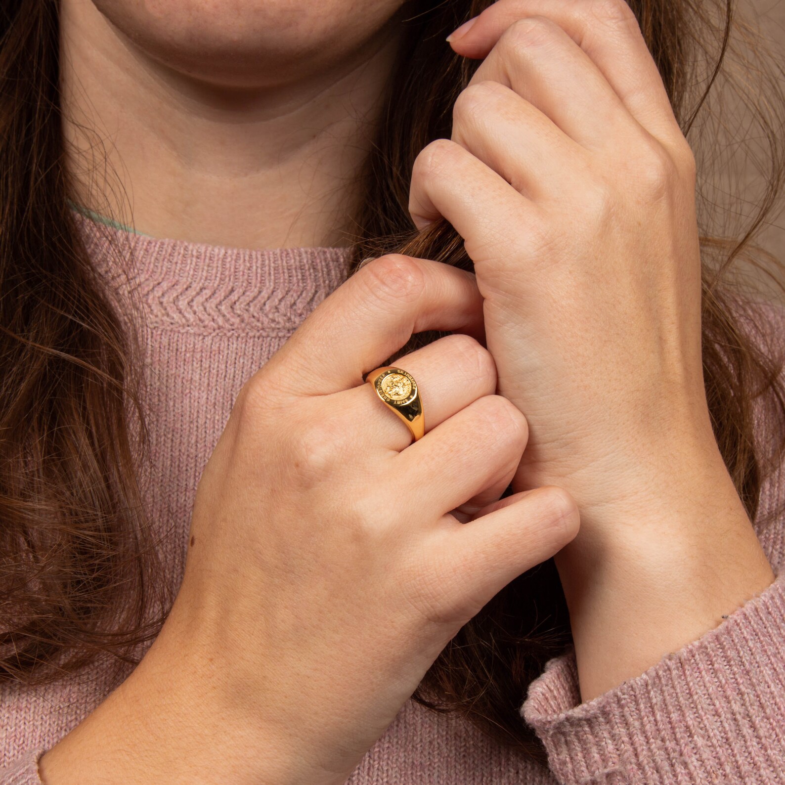 Sterling Silver St Christopher Signet Ring Silver Travel Gift Gold ...