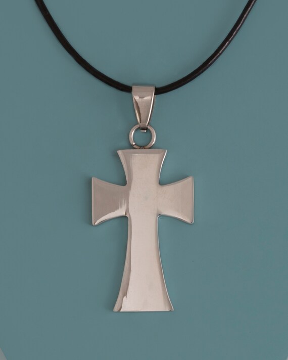 Polished Stainless Steel Flared Cross Pendant Cross Pendant | Etsy