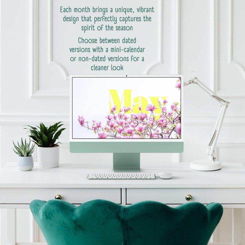 MAY Minimalist Modern Desktop Wallpaper & Matching Icons Free 2024 ...