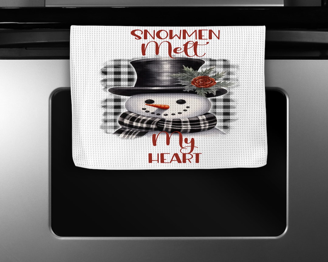 Snowmen Melt My Heart Waffle Weave Towel - Etsy