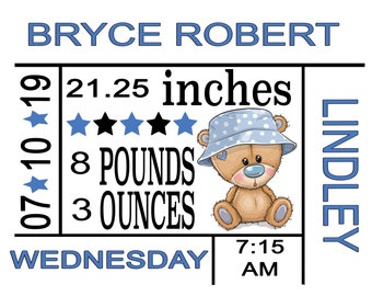 Ceramic Birth Tile | Etsy