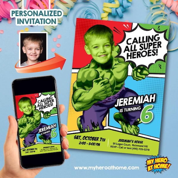 Hulk Invitations - Etsy