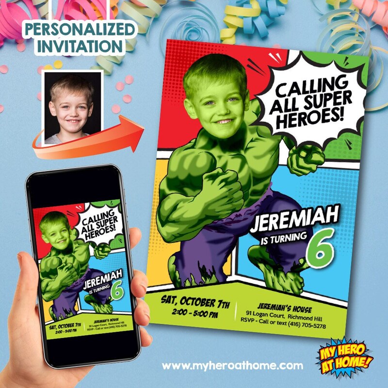 Hulk Invitations - Etsy