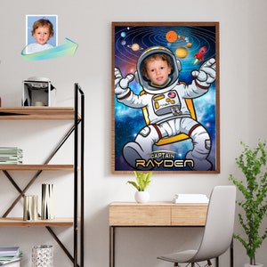 Astronaut Poster With Photo, Custom Astronaut Gifts, Astronaut Decor ...