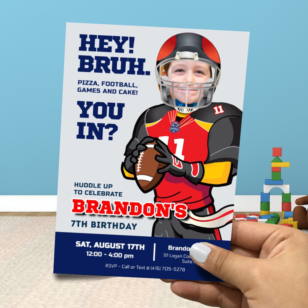 Editable Football Birthday Template With Photo, Buccaneers Birthday ...