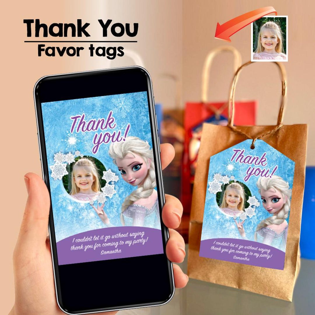 Personalized Frozen Thank You Card With Your Little Girl as the Star ...