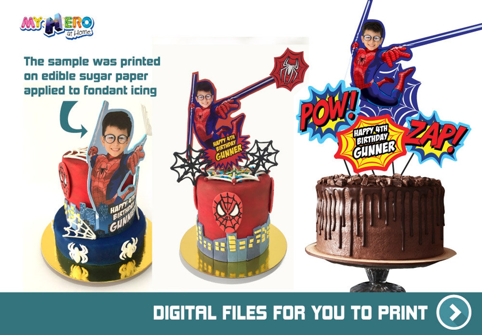 Spider-man Cake Topper, Spider-man Printable Cake Topper, Spider-man ...