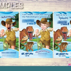 Dinosaurs Pool Party Invitation, T-rex Pool Party, Dinosaurs Adventure ...