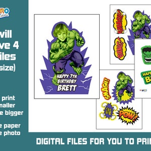 Hulk Cake Topper, Hulk Printable Cake Topper, Hulk Cake Decoration ...