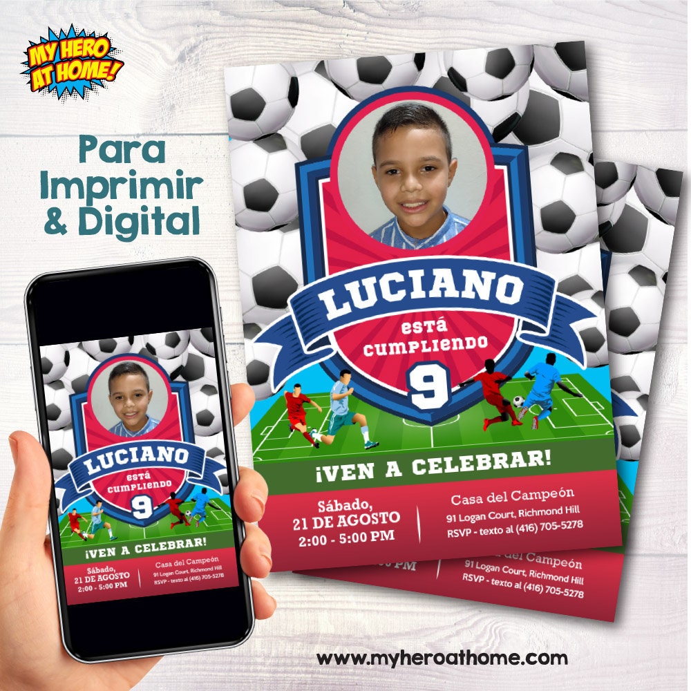 Invitación Personalizada De Futbol Con Foto, Invita Digital Futbol ...