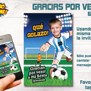 Invitación De Fútbol Con Foto, Invitación Personalizada De Futbol ...