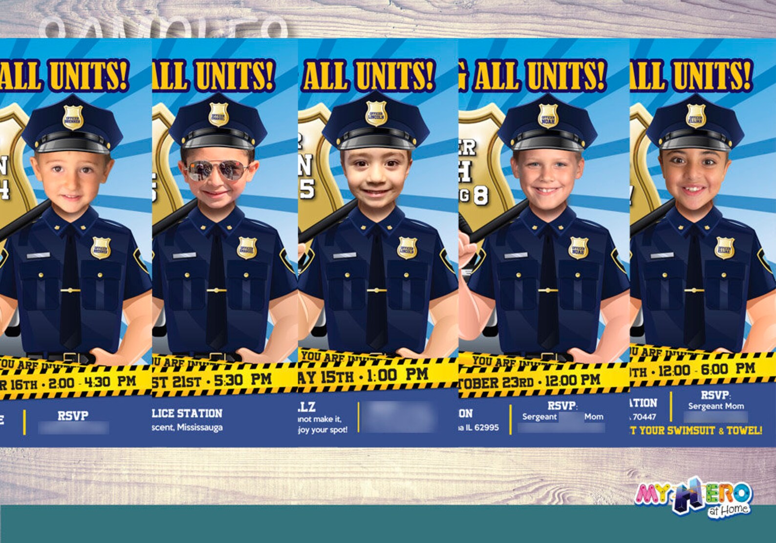 Police Officer Party Invitation, Police Theme Birthday, Police Digital ...