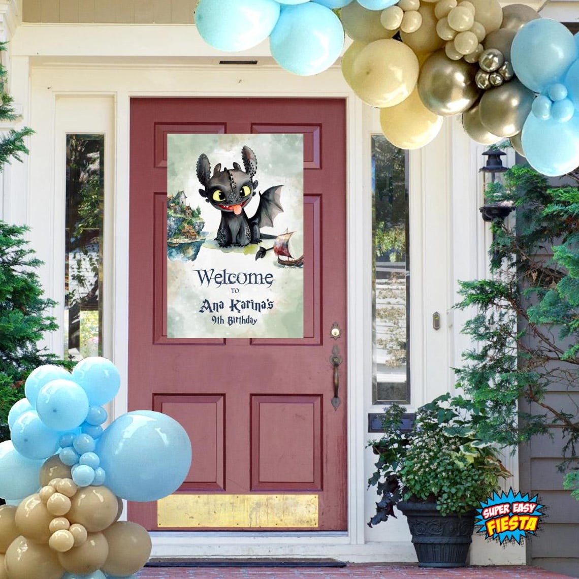 Customized Watercolor Toothless Welcome to My Party, Dragon Birthday ...