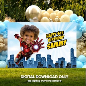 Iron Man Banner With Photo, Custom Iron Man Birthday Backdrop, Iron Man ...