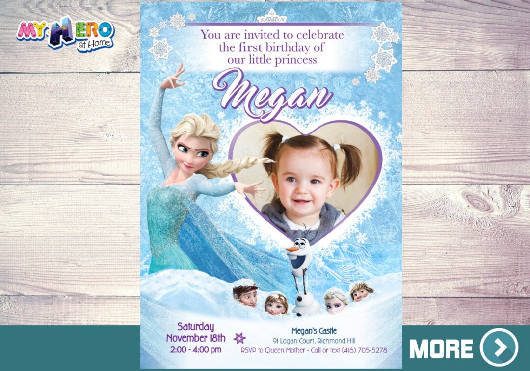 Frozen 1st Birthday Party Ideas. Frozen 1st Party Invitation. Baby Elsa ...