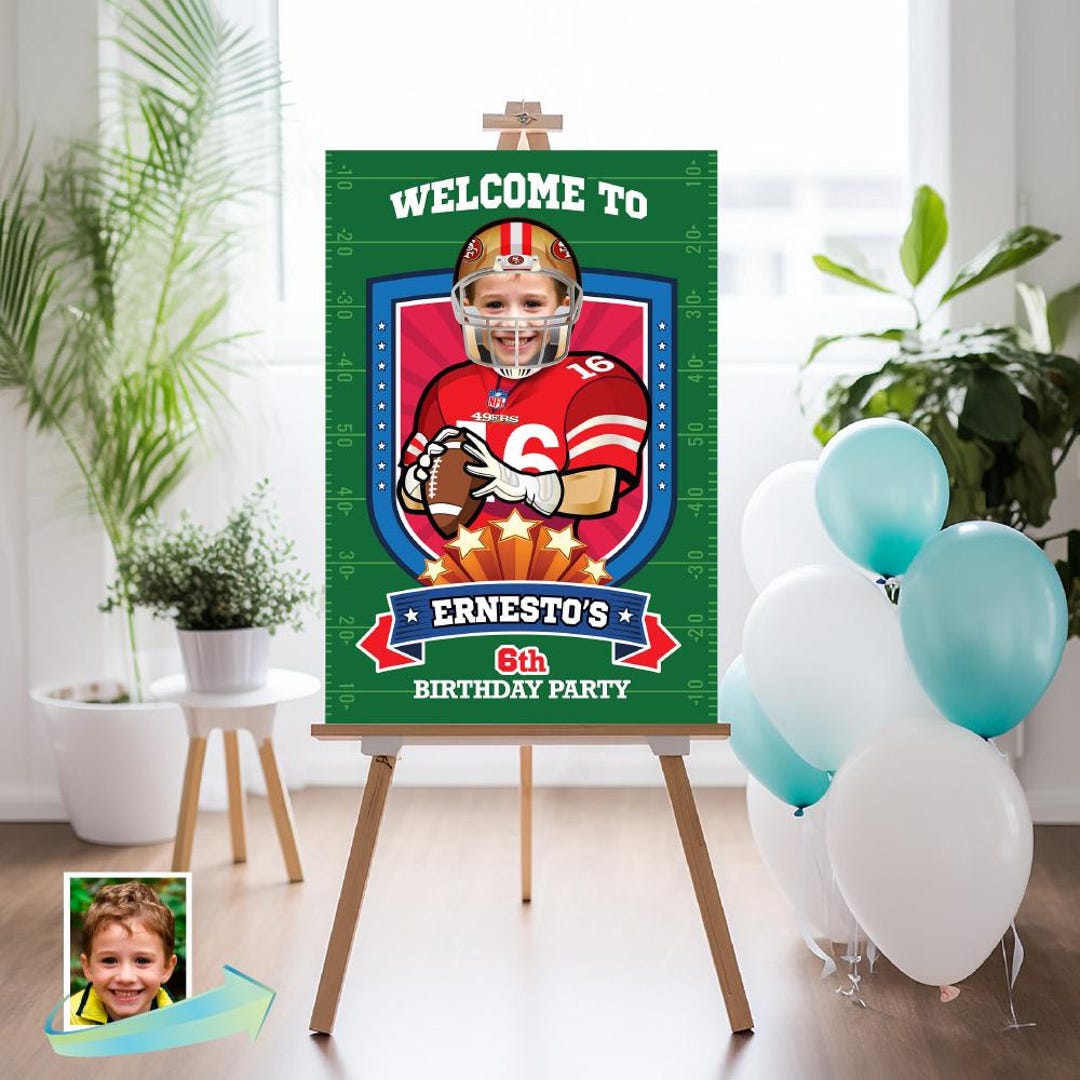 Its Game Time Welcome Party Sign, Welcome to All Football Fans Party ...