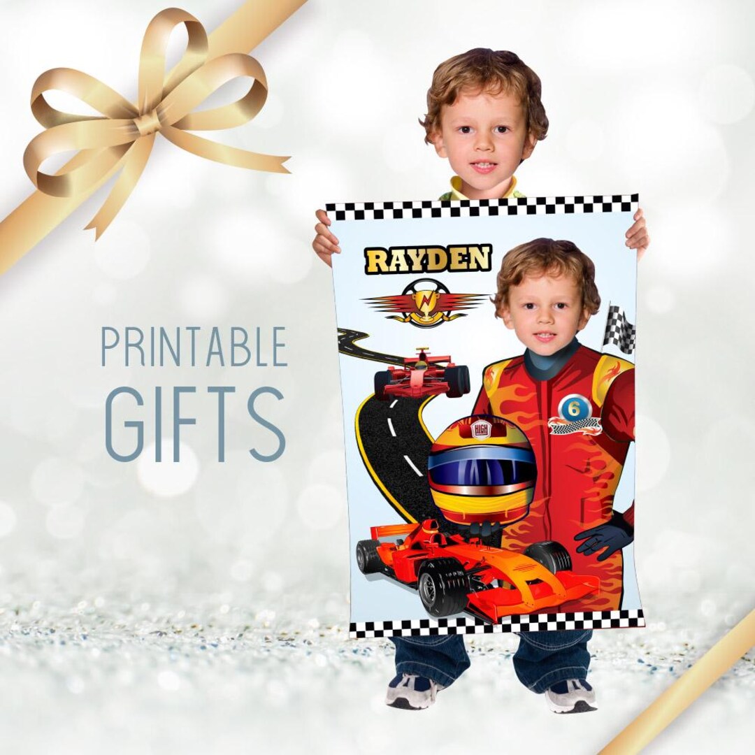 Printable Racing Car Posters With Photo, Custom Wall Prints of Racing ...