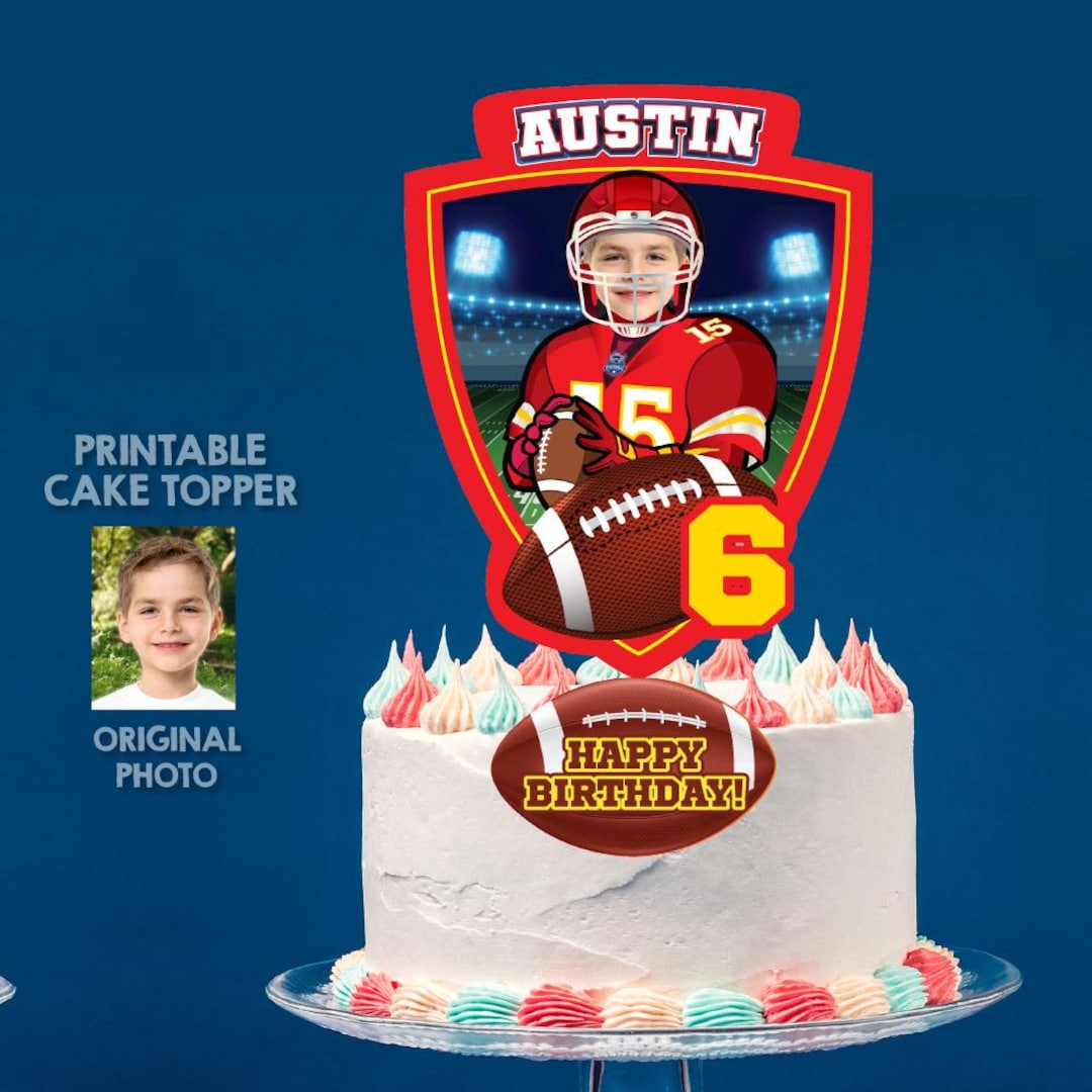 Football Chiefs Cake Topper With Photo, Chiefs Printable Cake, Chiefs ...