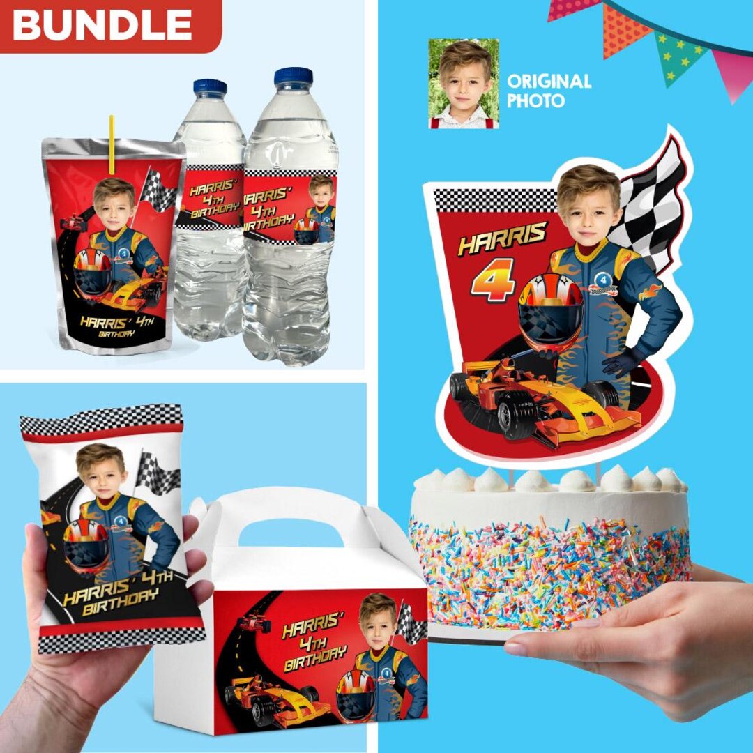 Race Car Driver Birthday Party Bundle: Personalized Decor (digital ...