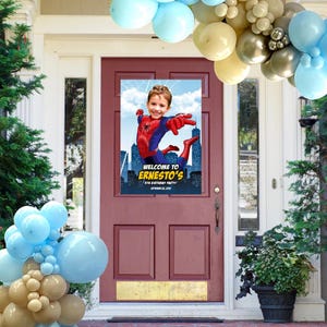 Spider-man Welcome Sign With Photo, Spider-man Welcome Party, Spider ...