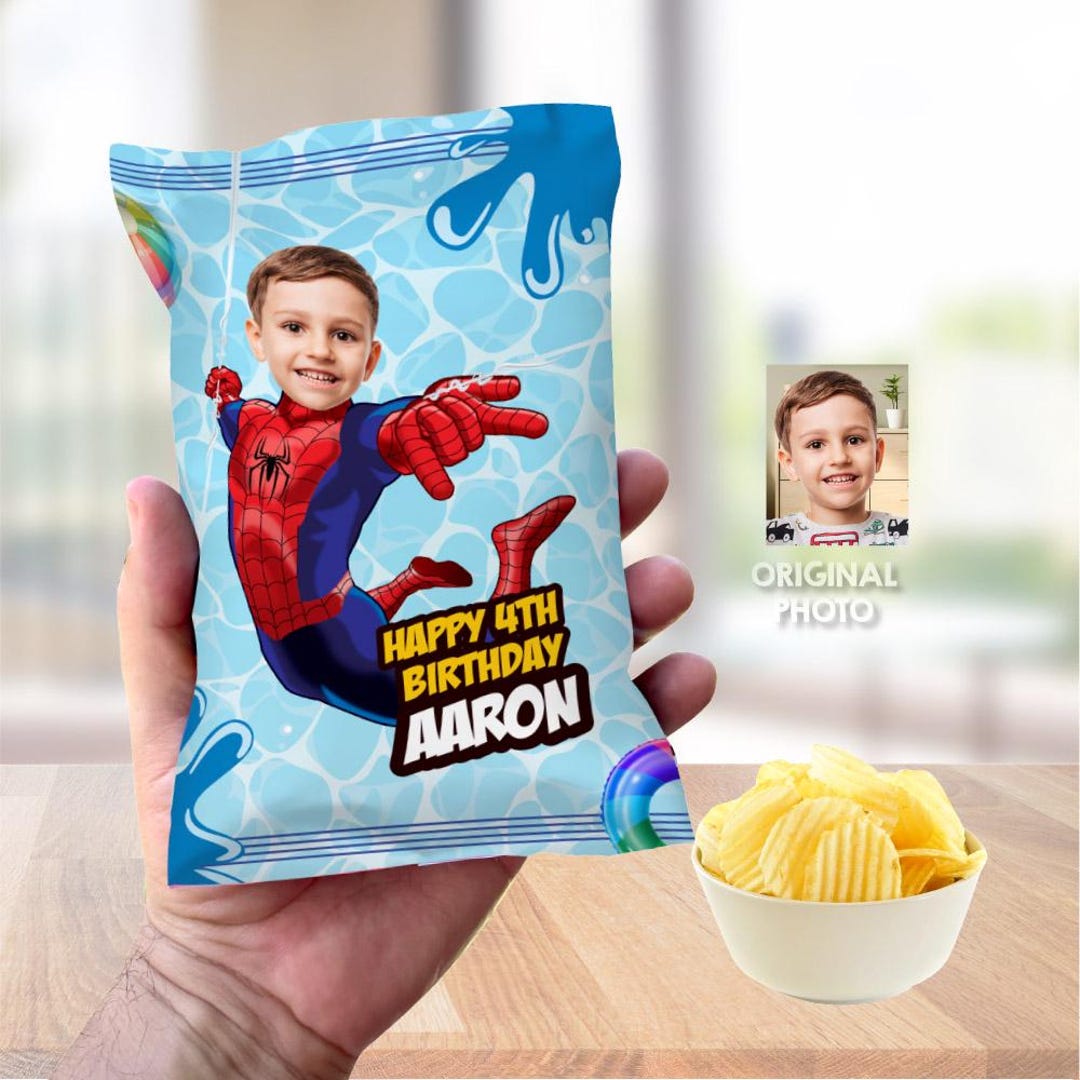 Spiderman Pool Party Chip Bags, Spiderman Splash Party Snacks Bags ...