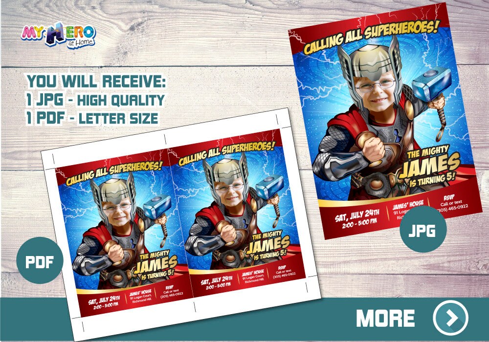 Thor Birthday Invitation Thor Theme Party Thor Digital - Etsy Australia