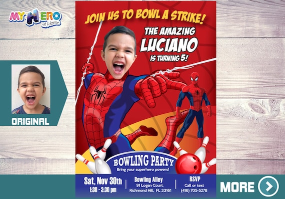 Spider-Man Bowling Party Invitation Bowling Party themed | Etsy