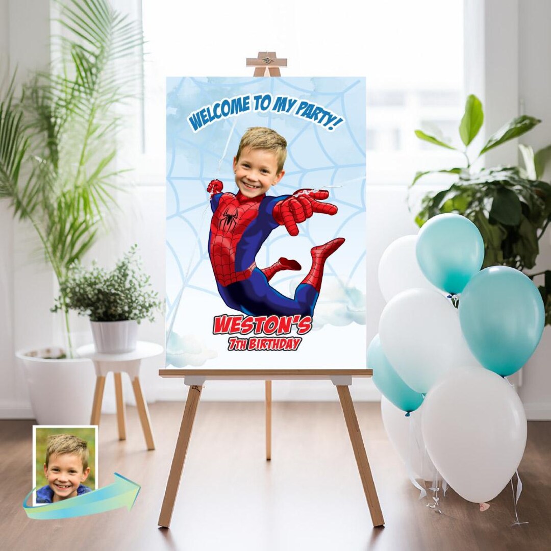 Custom Spider-man Welcome Sign With the Birthday Boy as His Favorite ...