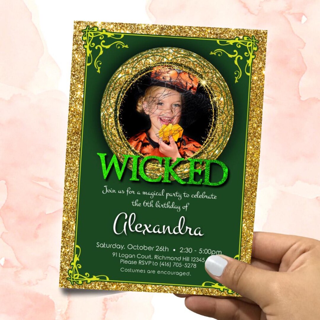 Editable Wicked Birthday Party Invitation With Photo, Wicked Party ...