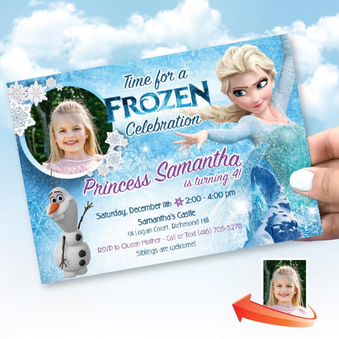 Personalized Frozen Birthday Invitation: Elsa Photo Template (digital ...