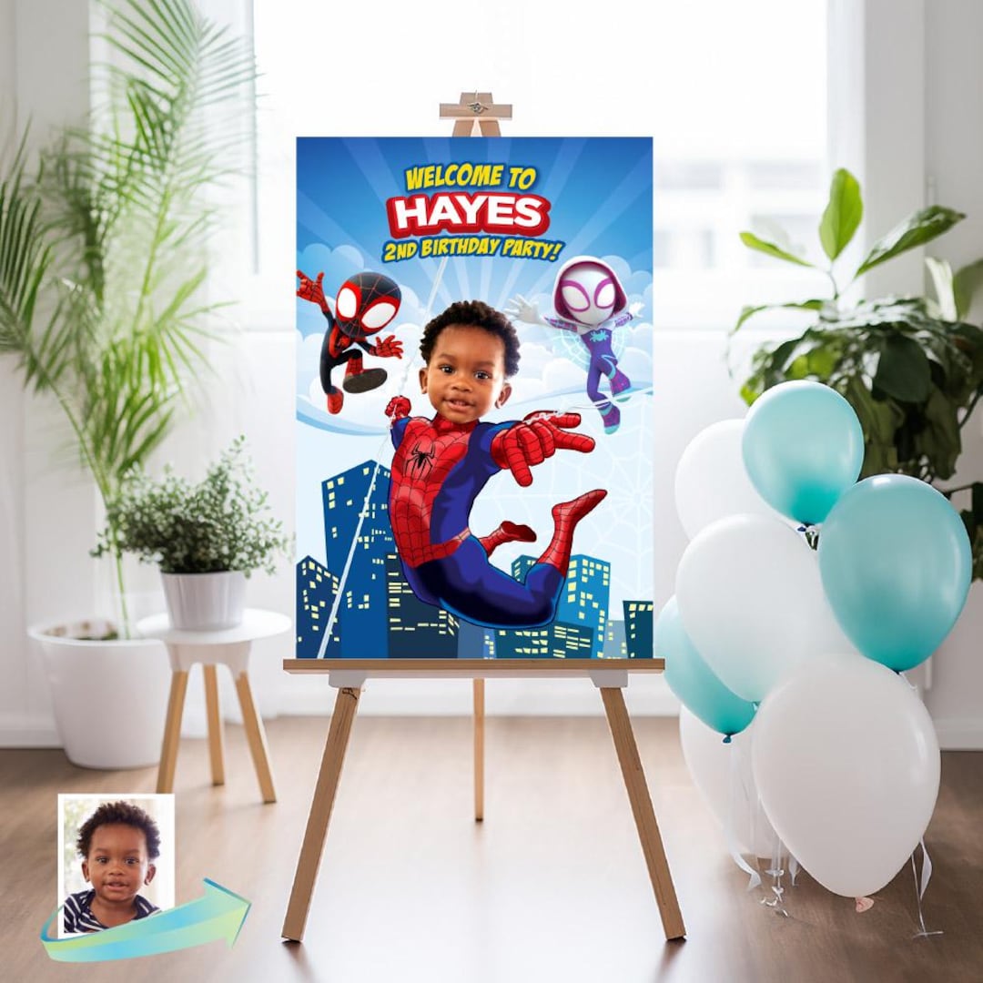 Custom Spidey Birthday Welcome Sign: Personalized Party Decoration ...