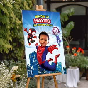 Custom Spidey Birthday Welcome Sign: Personalized Party Decoration ...