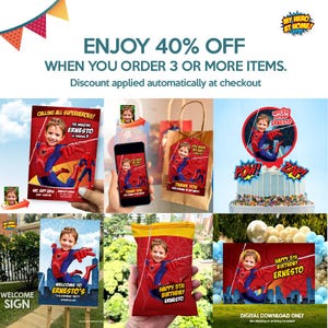 Spider-man Welcome Sign With Photo, Spider-man Welcome Party, Spider ...