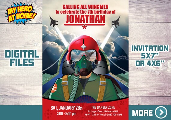 Jet Pilot Invitation, Boys Jet Invitation, Military Jet Invitation ...