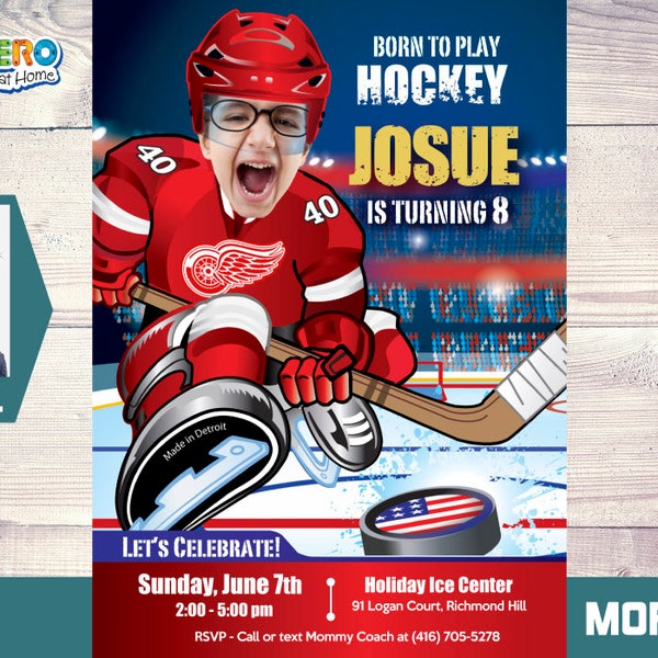 Detroit Red Wings Invitation - Etsy