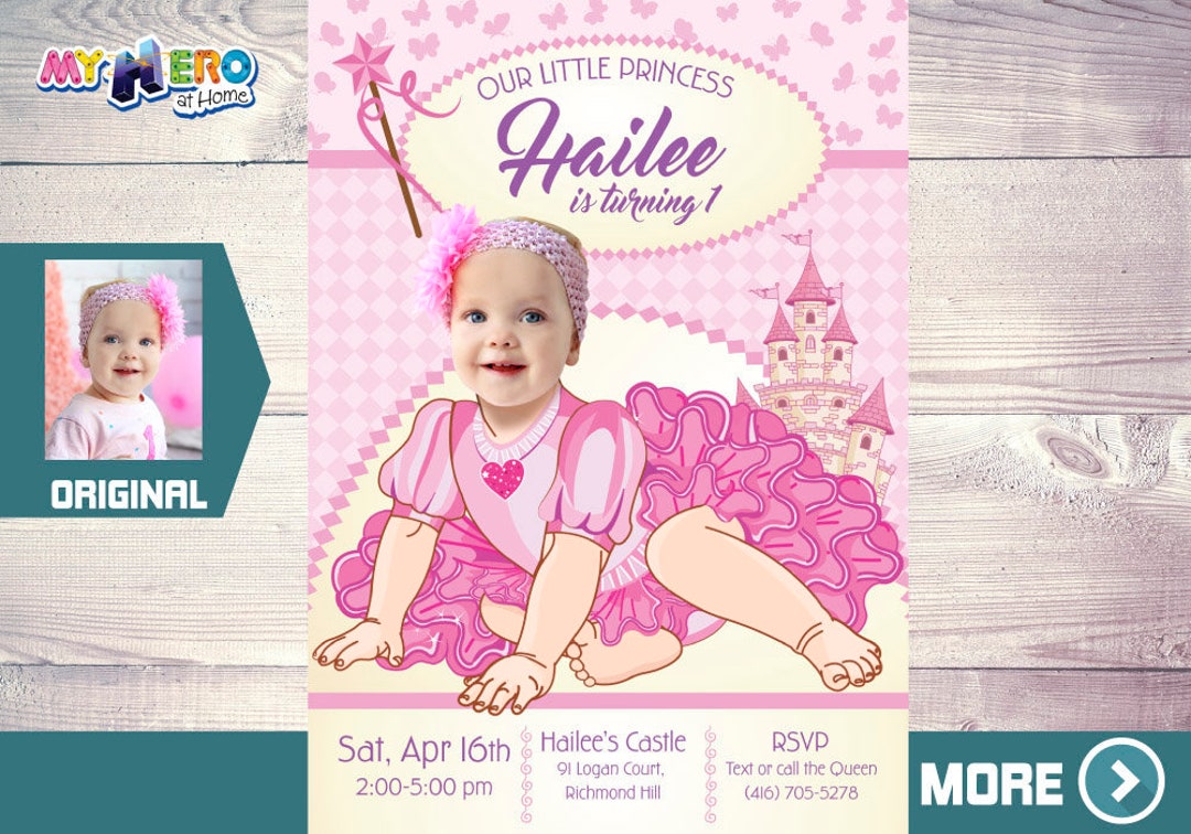 Princess 1st Birthday Invitation. Baby Princess Party. Princess 1st ...